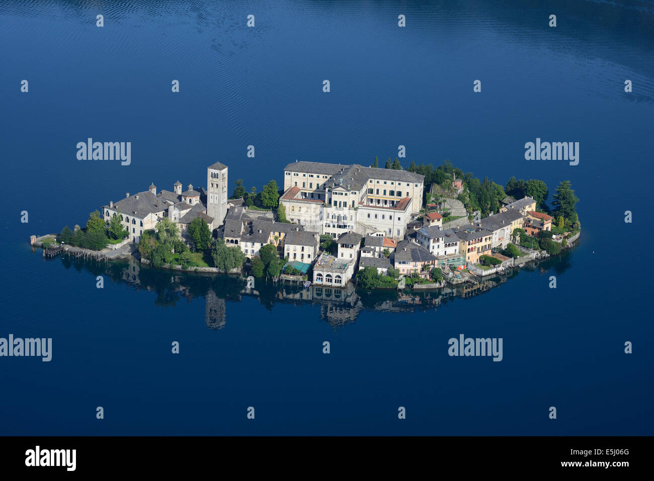 AERIAL VIEW. Basilica of Saint Julius and Benedictine Abbey of Mater ...