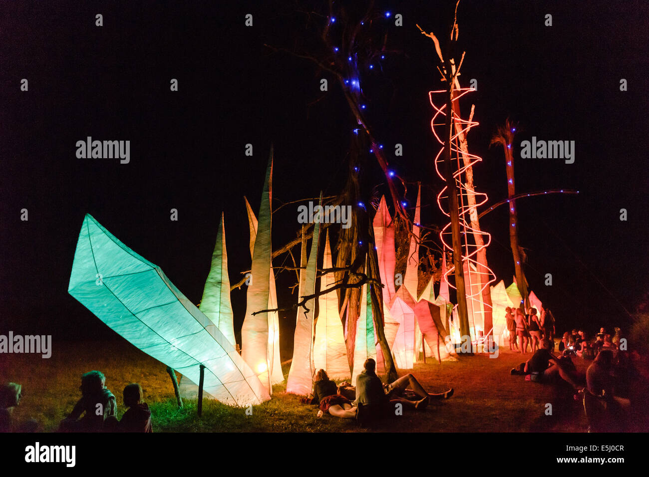 Hungary. 31st July, 2014. Art installation at O.Z.O.R.A. an eco ...