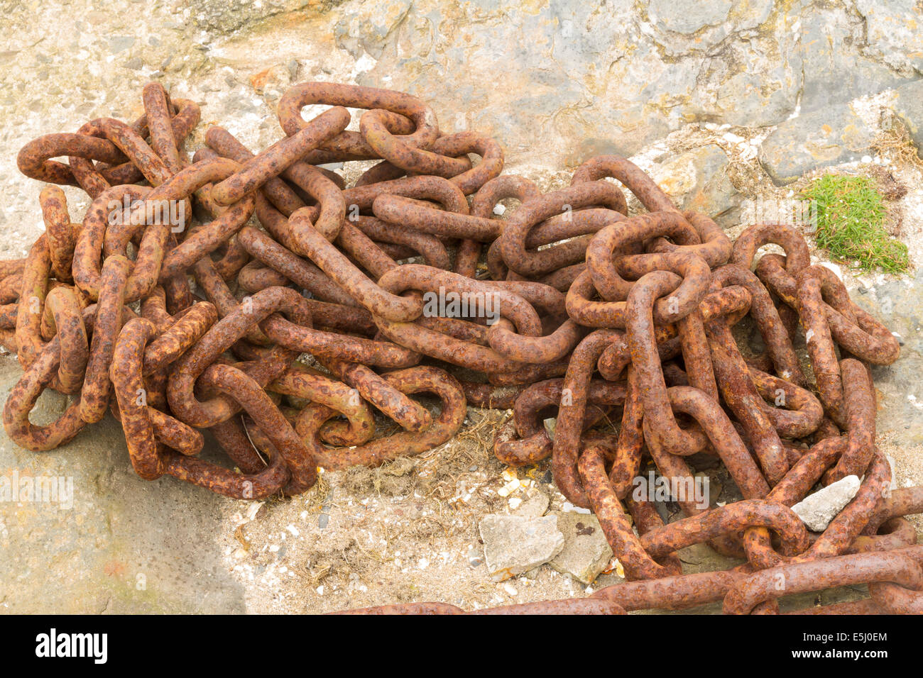 Large old rusty chain in a pile Stock Photo - Alamy