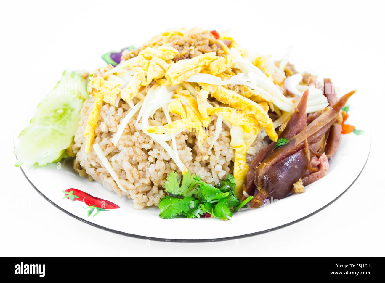 Fry Rice And The Shrimp Paste With Thai Food Stock Photo - Alamy