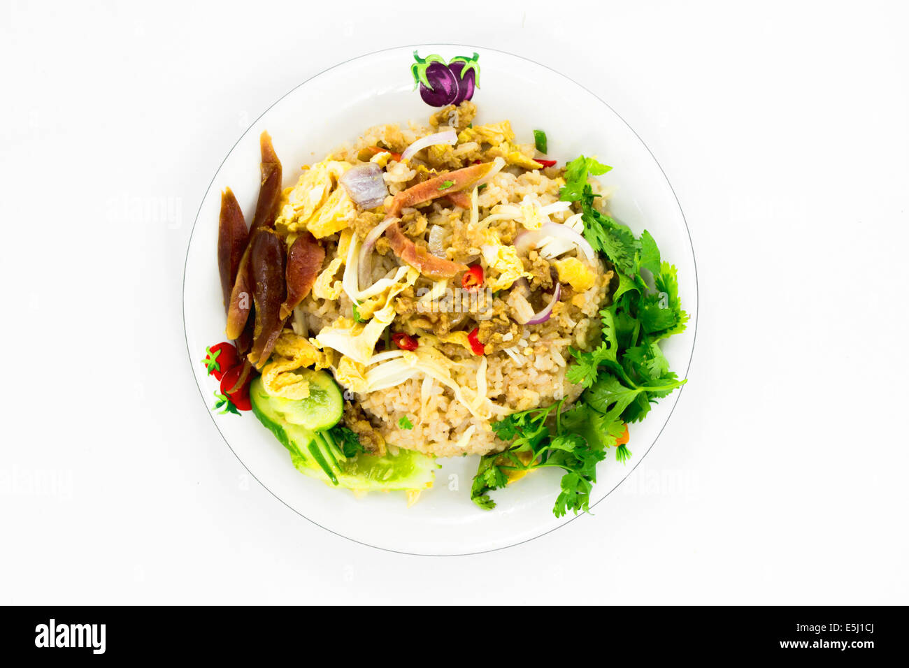 Fry Rice And The Shrimp Paste With Thai Food Stock Photo - Alamy