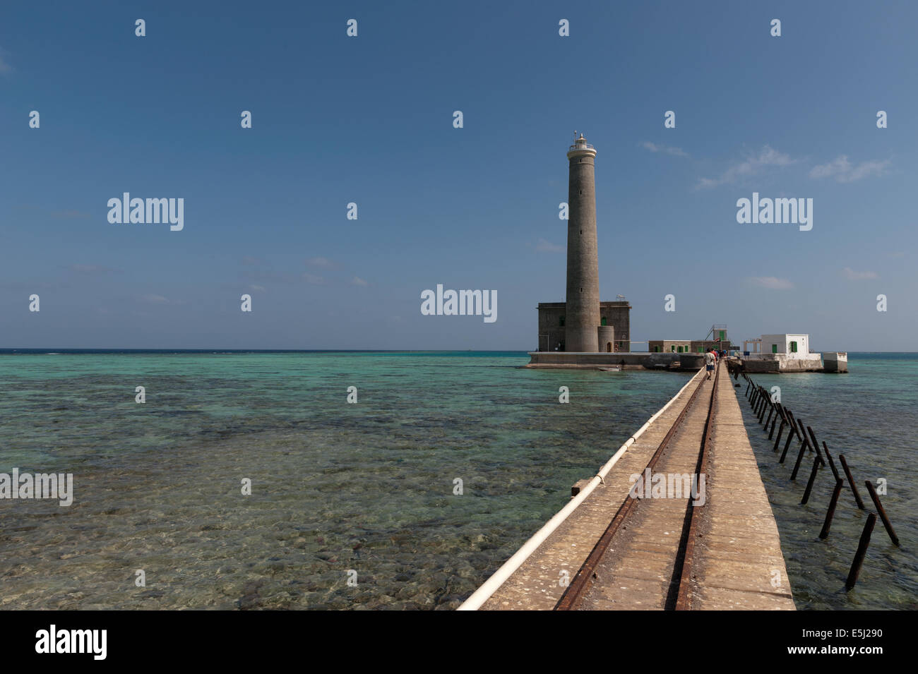 Lighthouse at Sanganeb reef in the Red Sea off Sudan coast Stock Photo ...