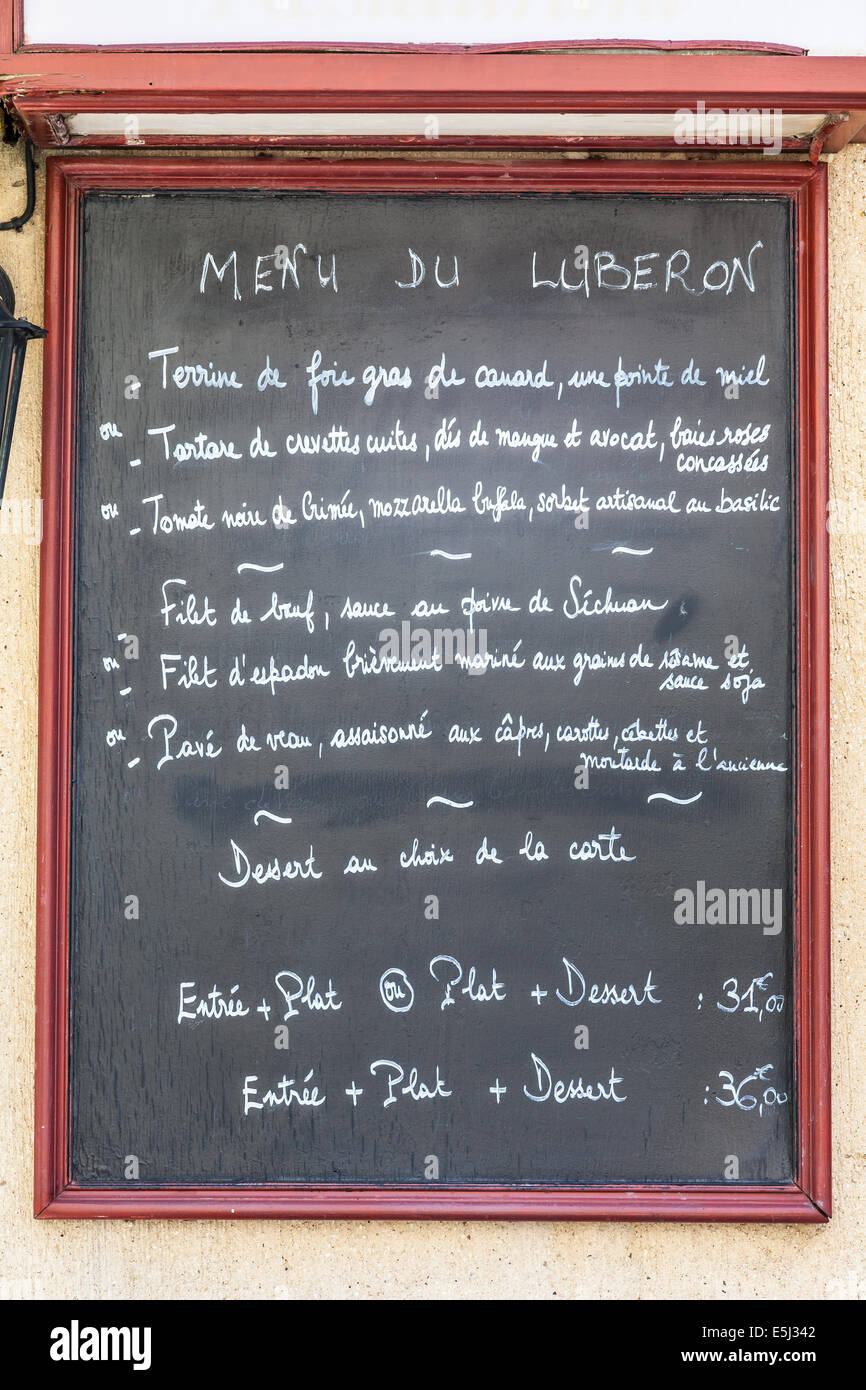 Typical provence cafe menu hi-res stock photography and images - Alamy