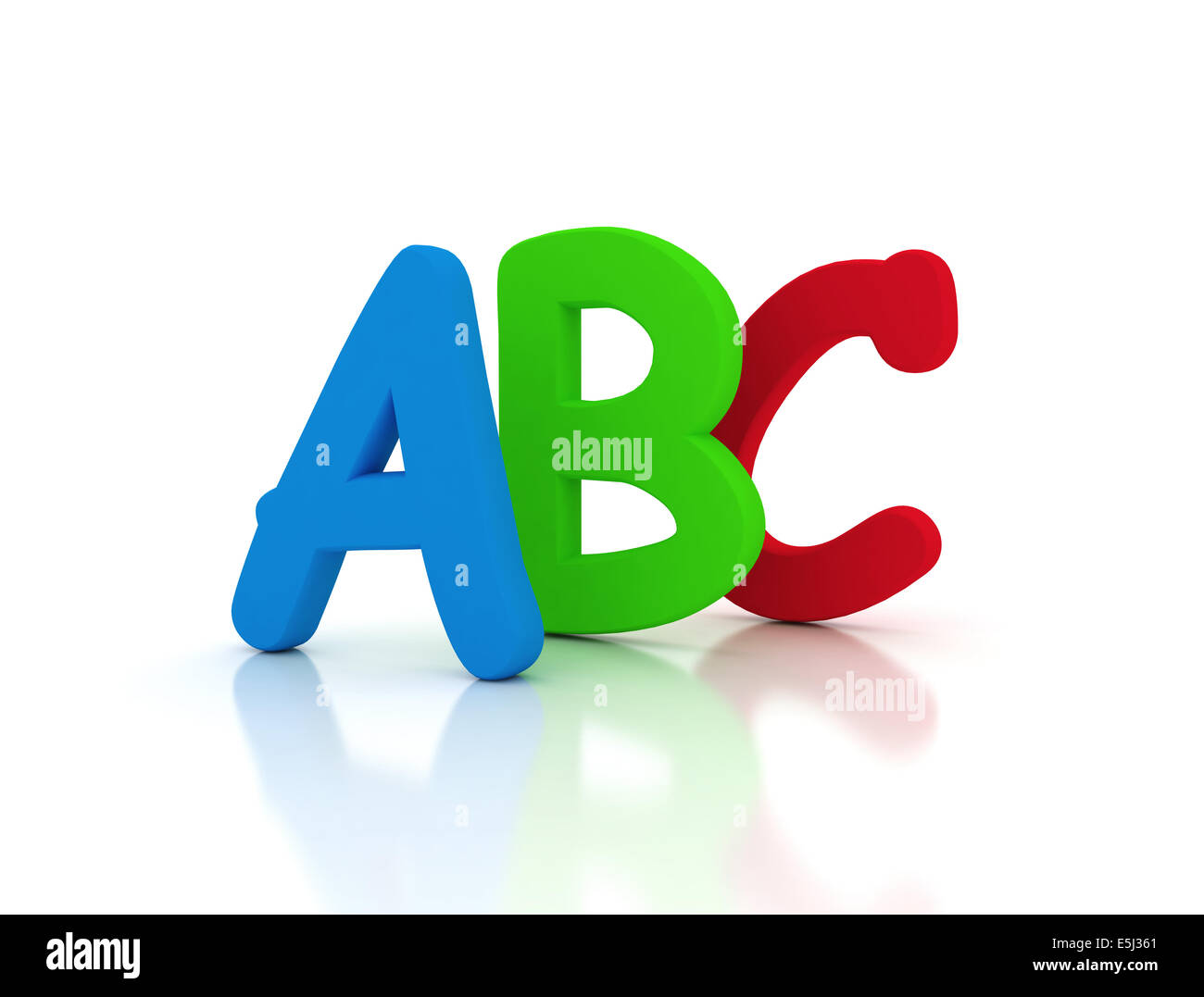 Abc colorful text on white 3d illustration Stock Photo - Alamy