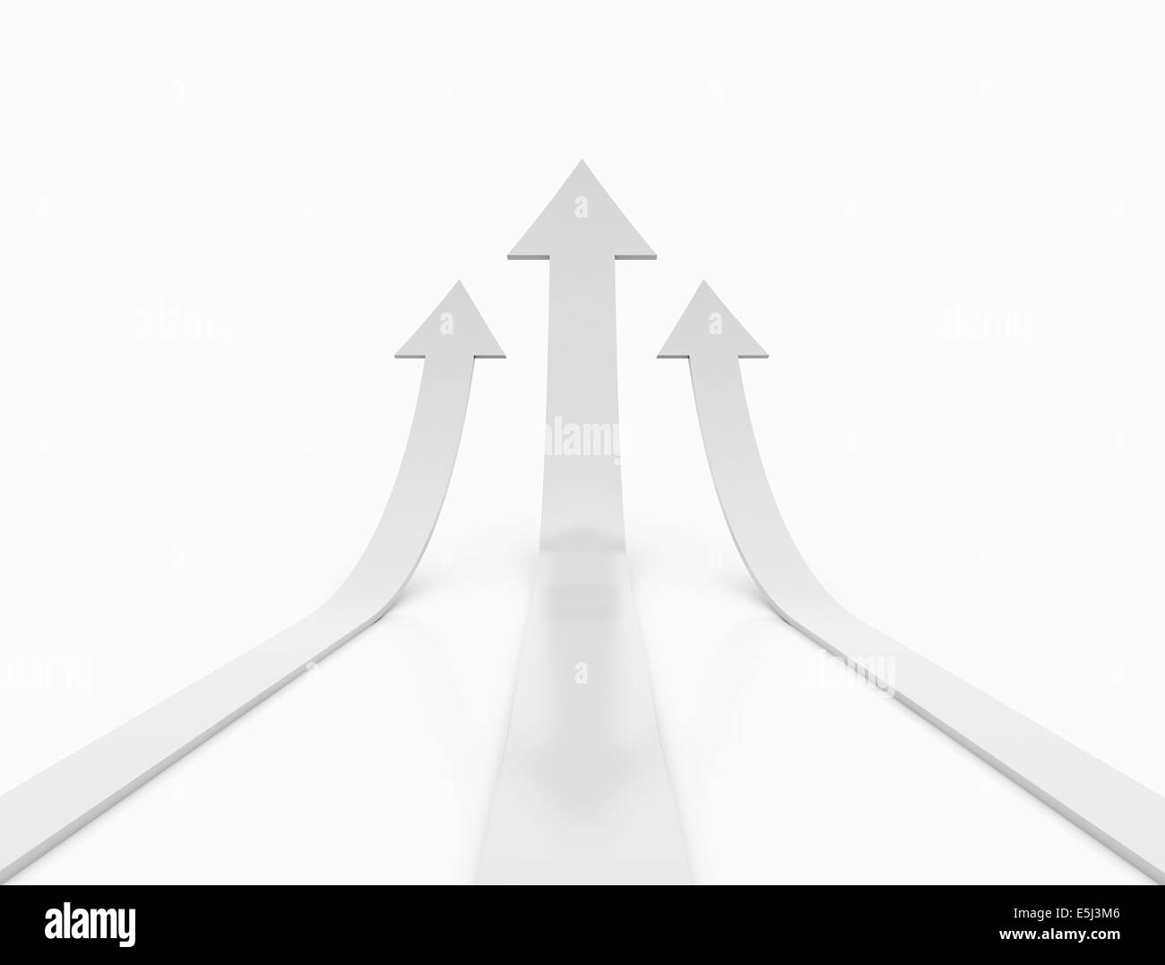 Three white arrows rising Stock Photo - Alamy