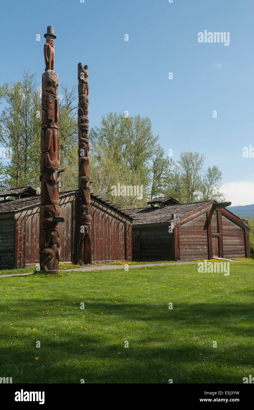 Elk203-4102v Canada, British Columbia, Hazelton, 'Ksan Historical ...