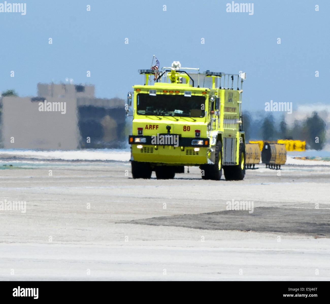 July 23, 2014 - Los Angeles, California, U.S - An LAX Fire Truck comes ...