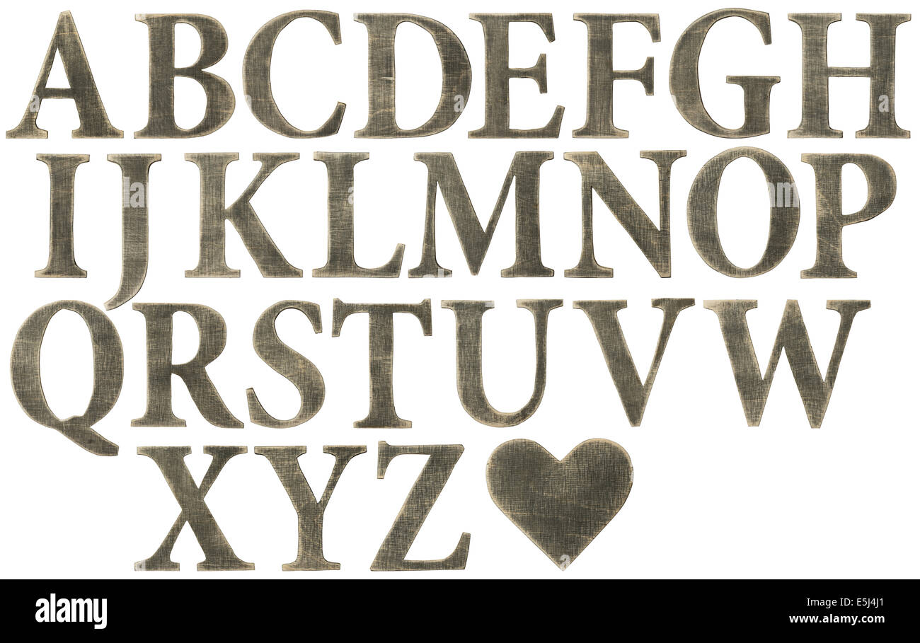 Wooden alphabet letters, isolated Stock Photo - Alamy