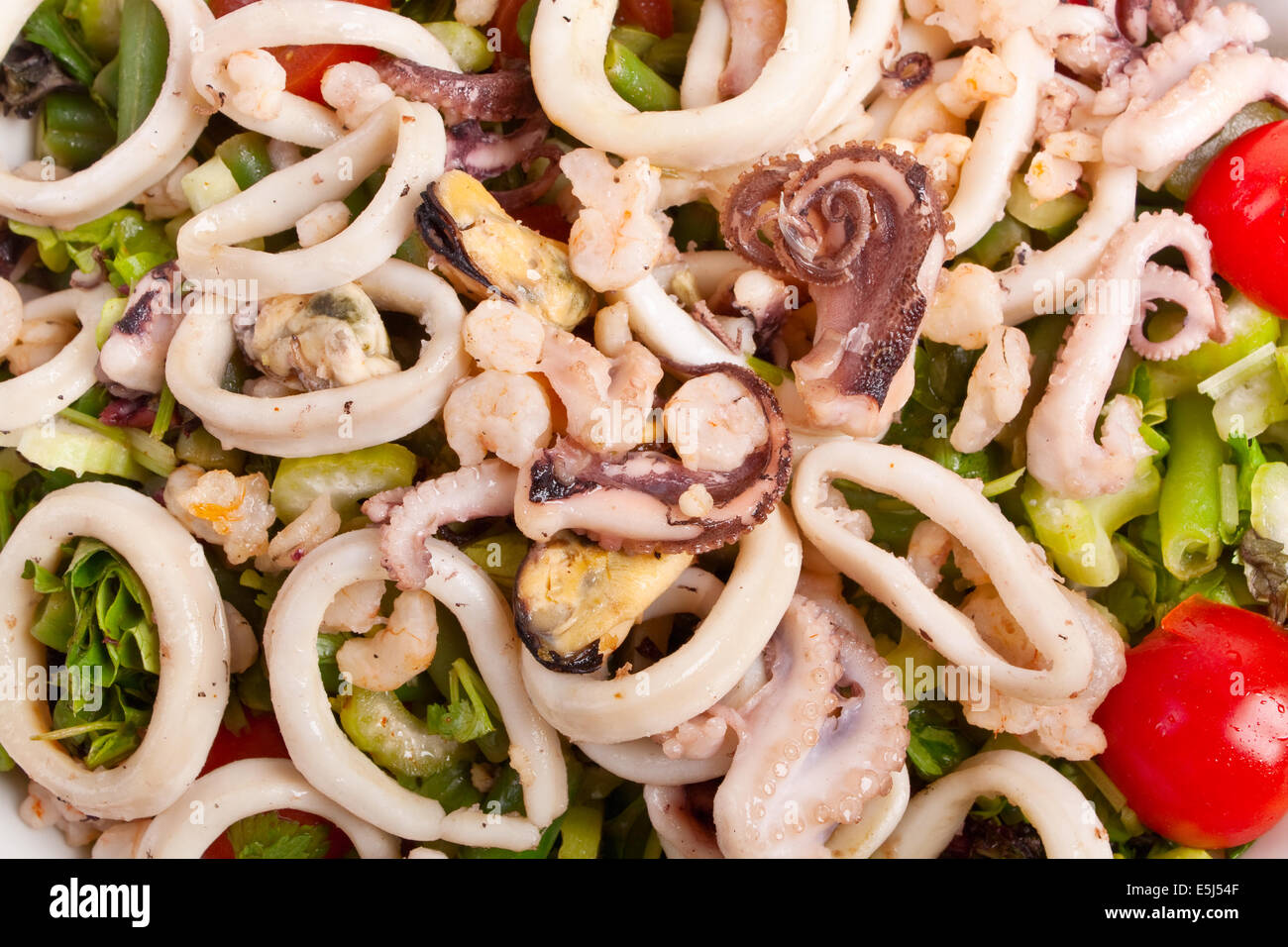 texture of seafood salad Stock Photo - Alamy