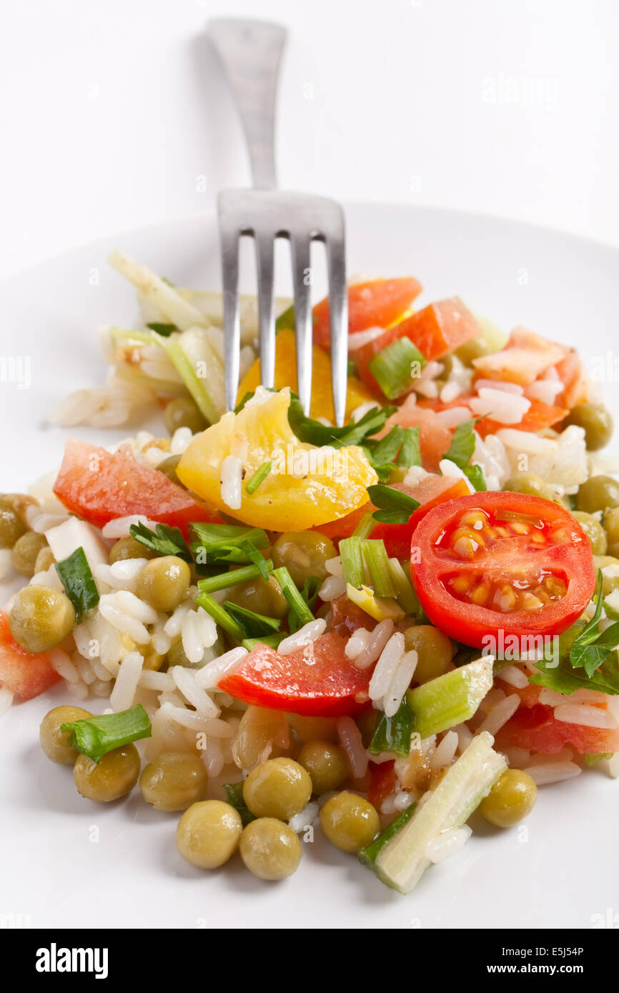 traditional new year's Jumping Joe salad - rice, peppers, green peas ...