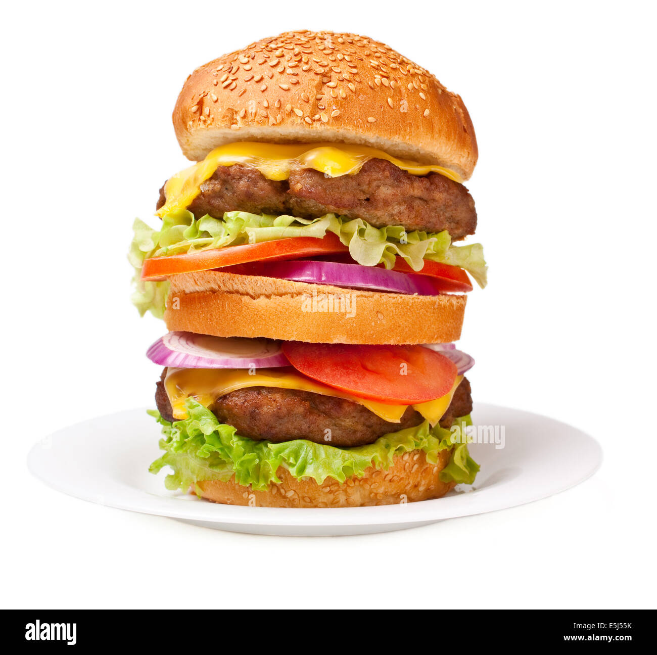 big double cheeseburger Stock Photo - Alamy