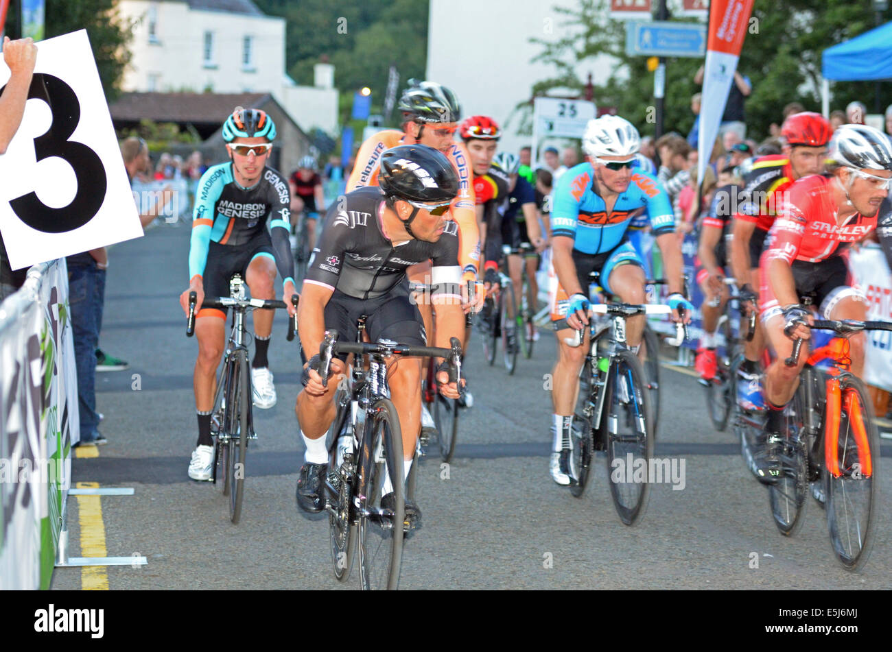 Town Center Cycling in Chepstow in Wales. The Wales Open Criterium ...