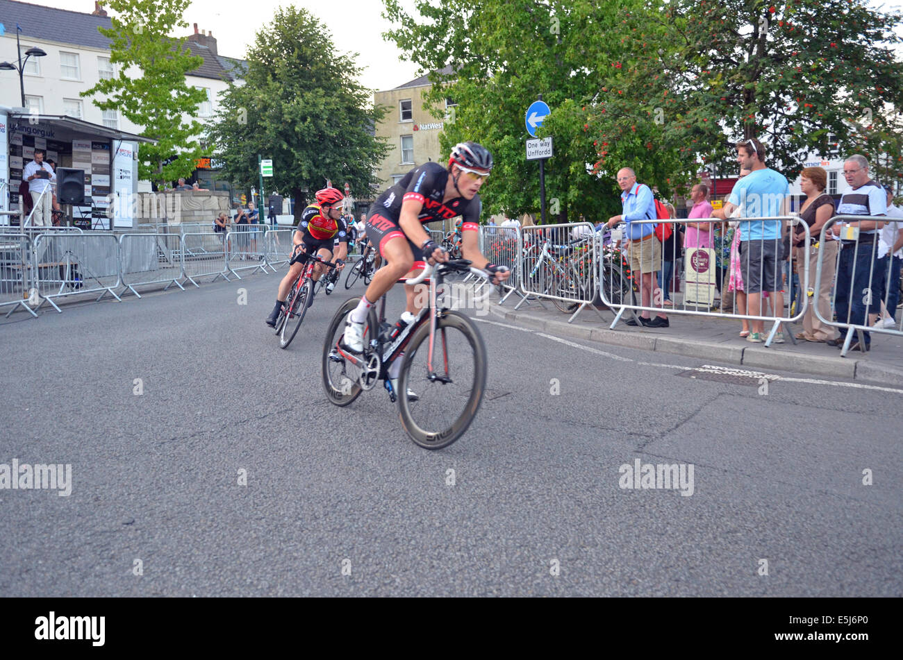 Town Center Cycling in Chepstow in Wales. The Wales Open Criterium ...