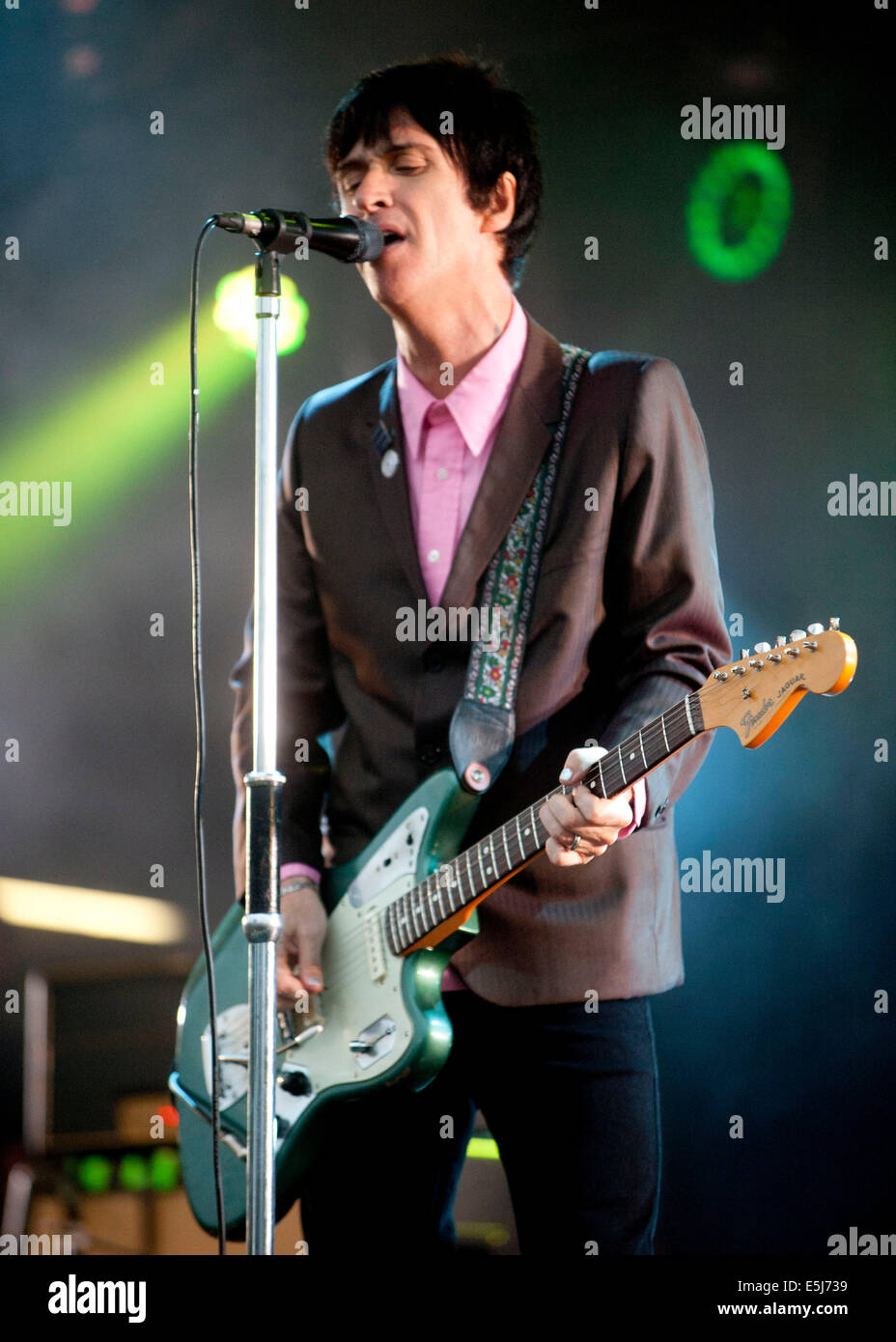 Dorset, UK. 1st Aug, 2014. Johnny Marr on stage at Camp Bestival ...