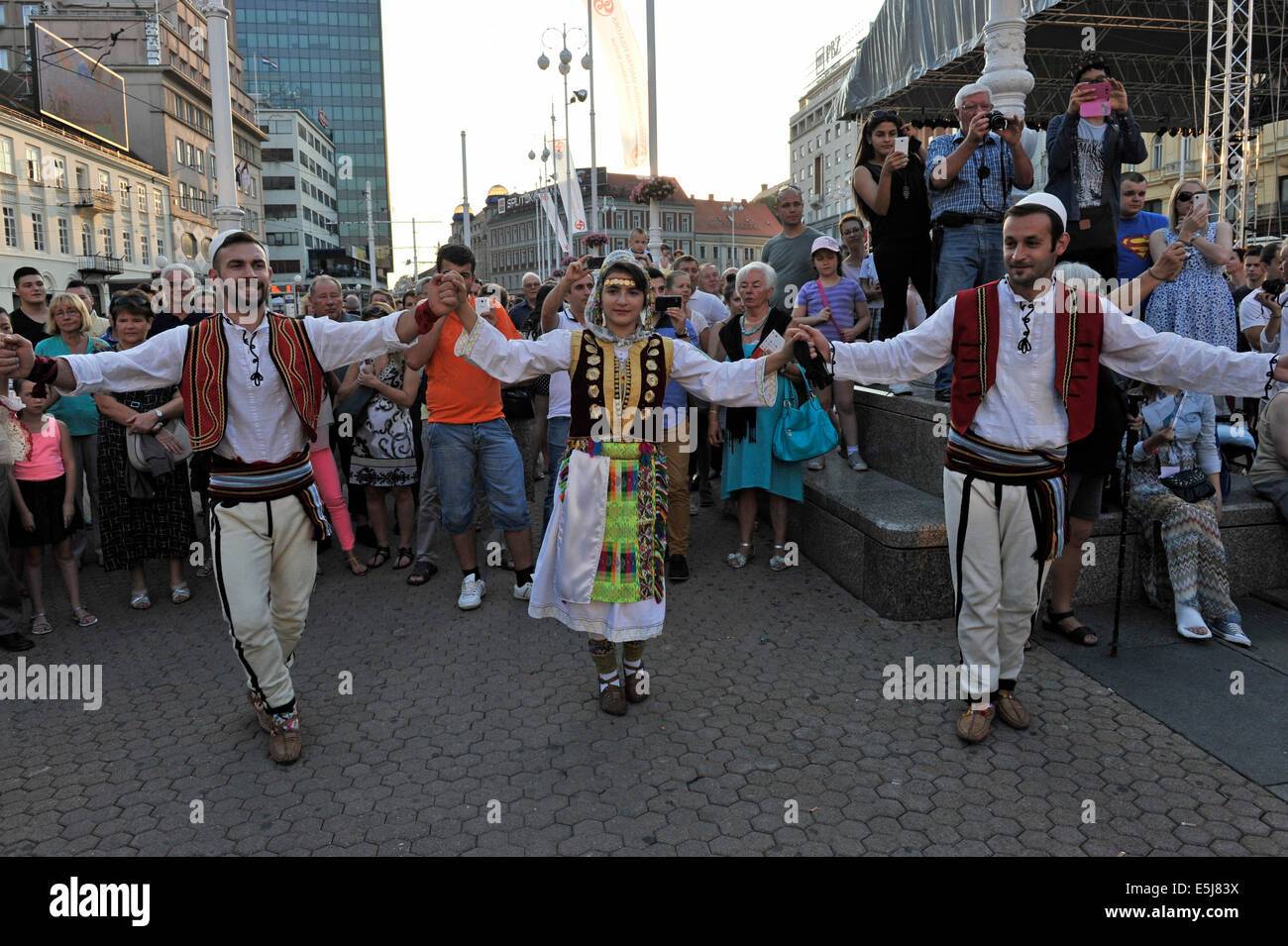 Members of folk group Albanian Culture Society from Cegrane, Macedonia ...