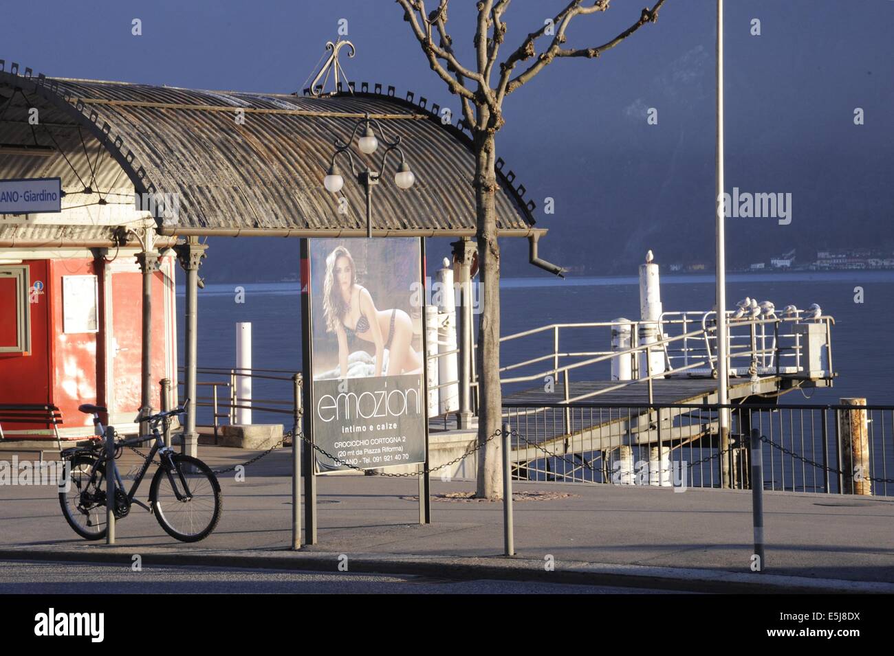 Lugano, Switzerland, landing place for tourist boats Stock Photo - Alamy