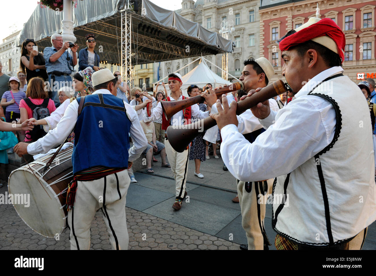 Members of folk group Albanian Culture Society from Cegrane, Macedonia ...