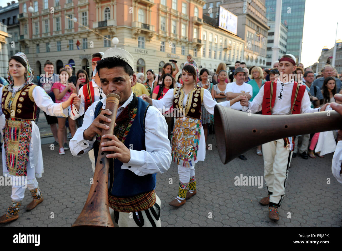 Members of folk group Albanian Culture Society from Cegrane, Macedonia ...