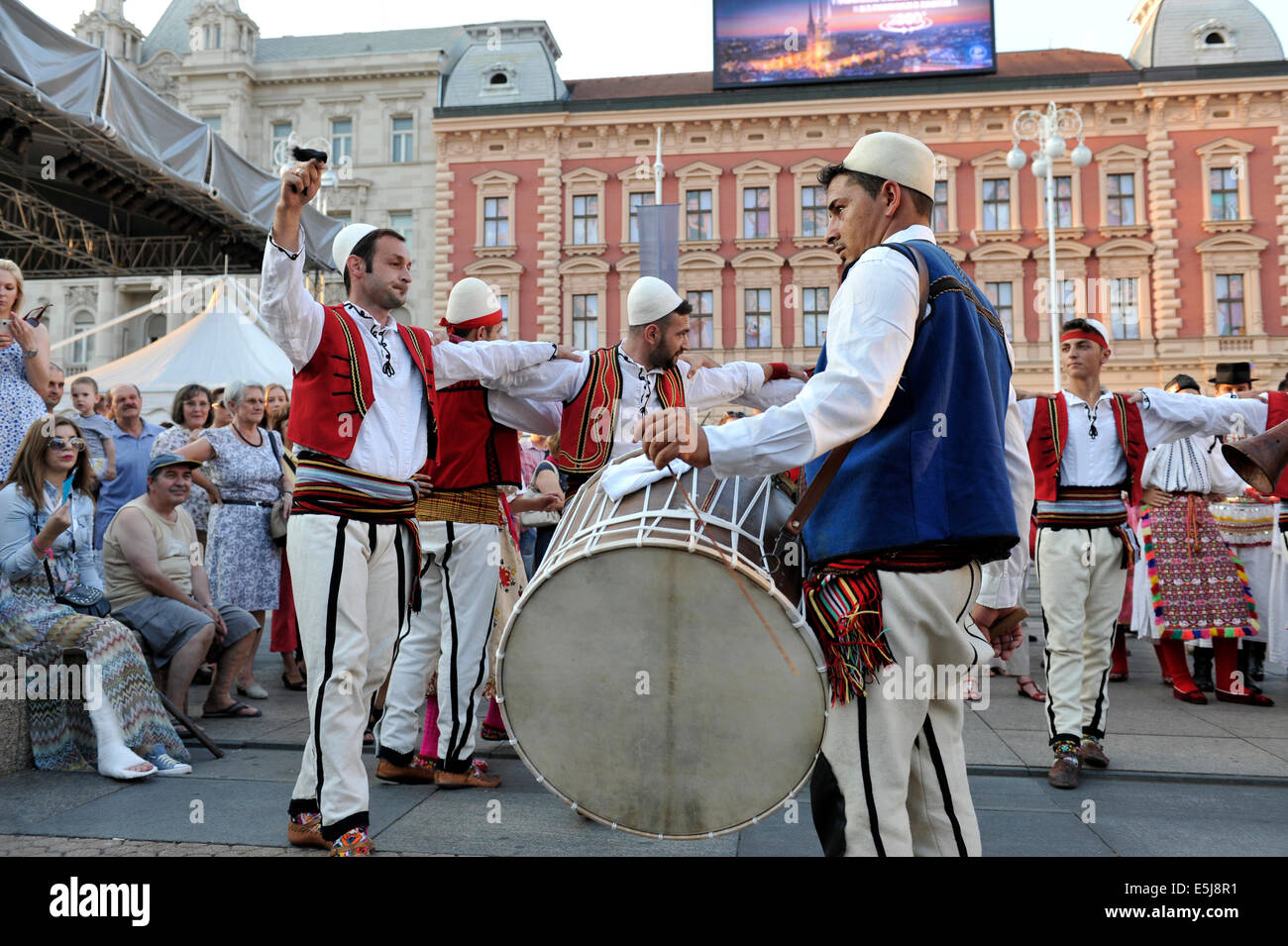 Members of folk group Albanian Culture Society from Cegrane, Macedonia ...