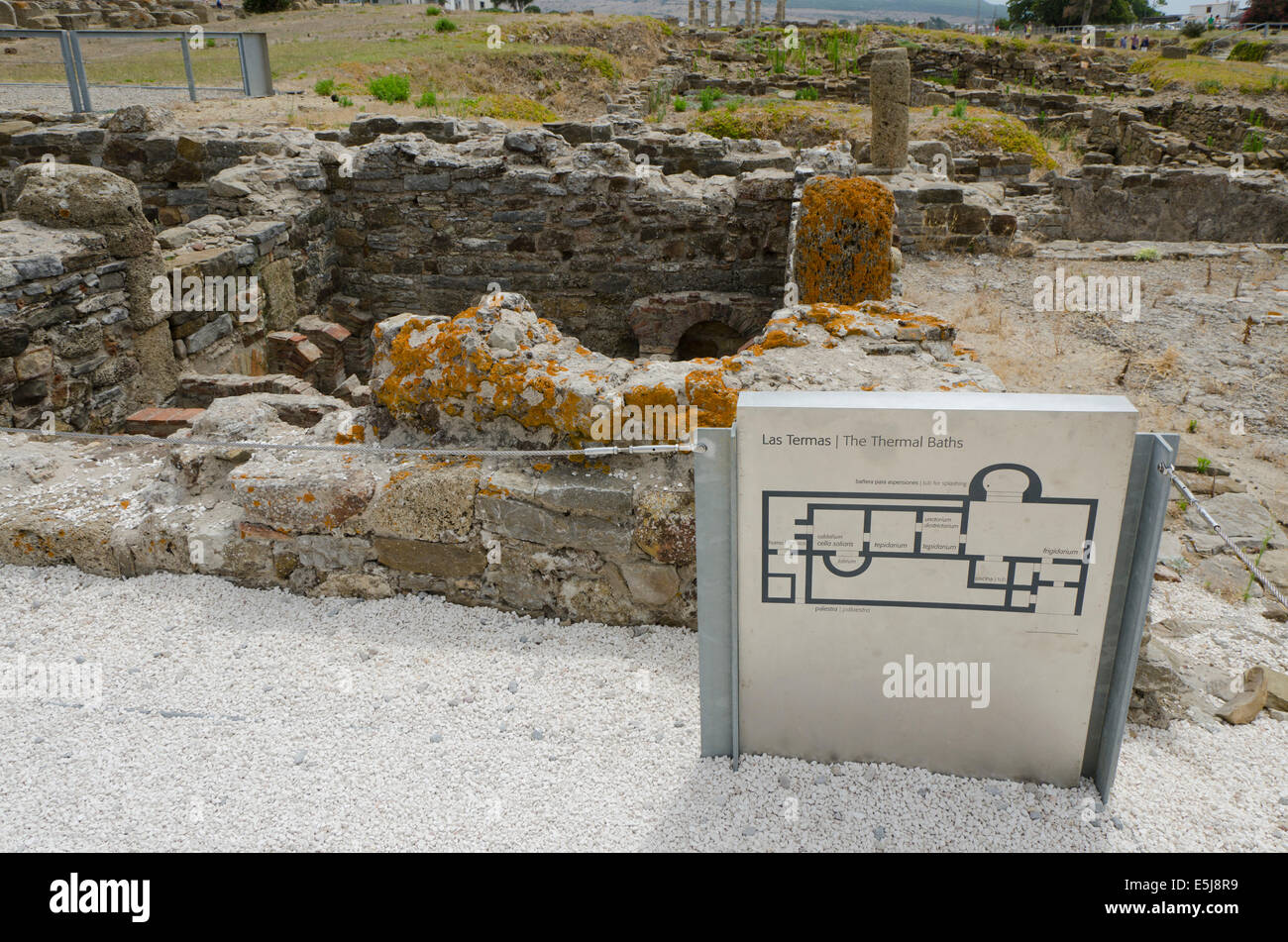 Remains of Ancient roman thermal baths, ruins of Baelo Claudia, Bolonia, Costa de la Luz, Cadiz ...