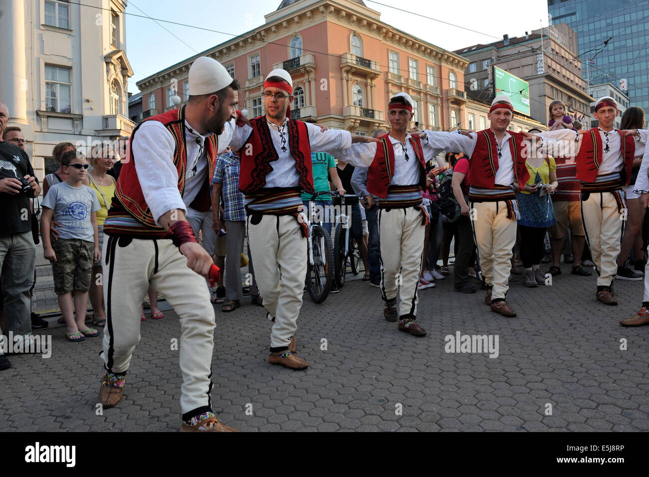 Members of folk group Albanian Culture Society from Cegrane, Macedonia ...