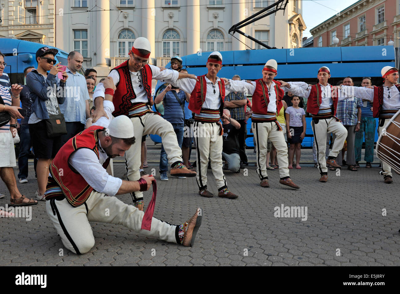 Members of folk group Albanian Culture Society from Cegrane, Macedonia ...