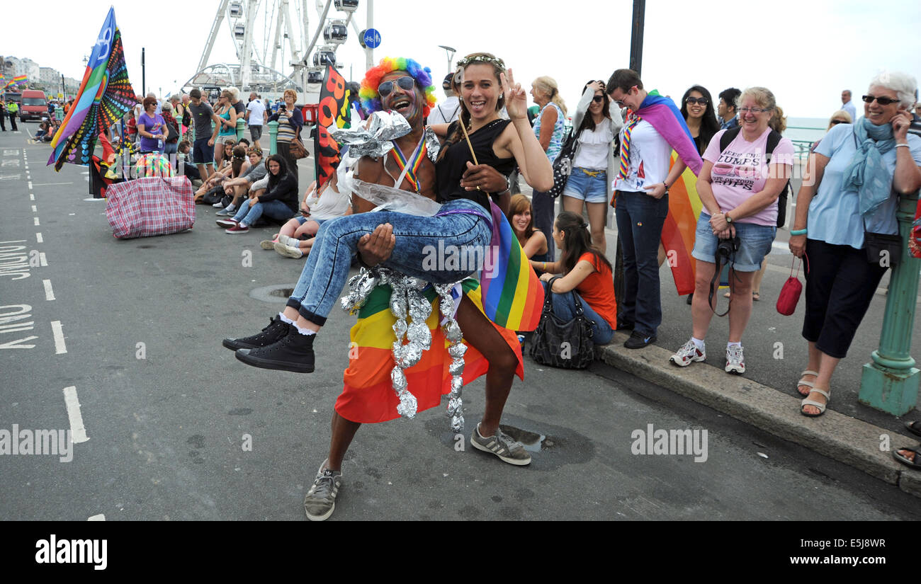 Brighton Sussex Uk 2nd Aug 2014 Fantastic Costumes As Thousands Of People Take Part In The
