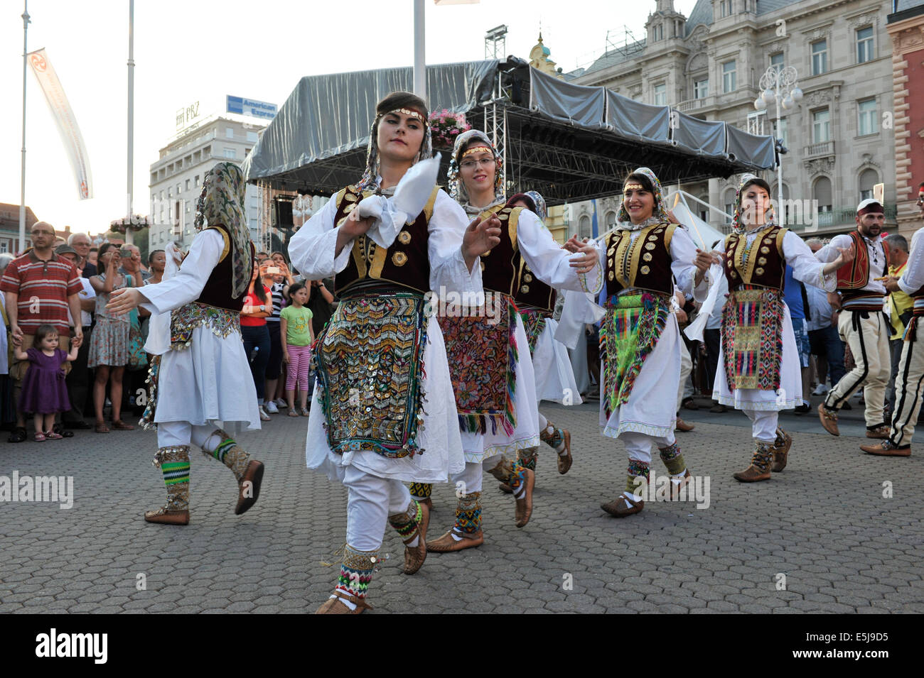 Members of folk group Albanian Culture Society from Cegrane, Macedonia ...