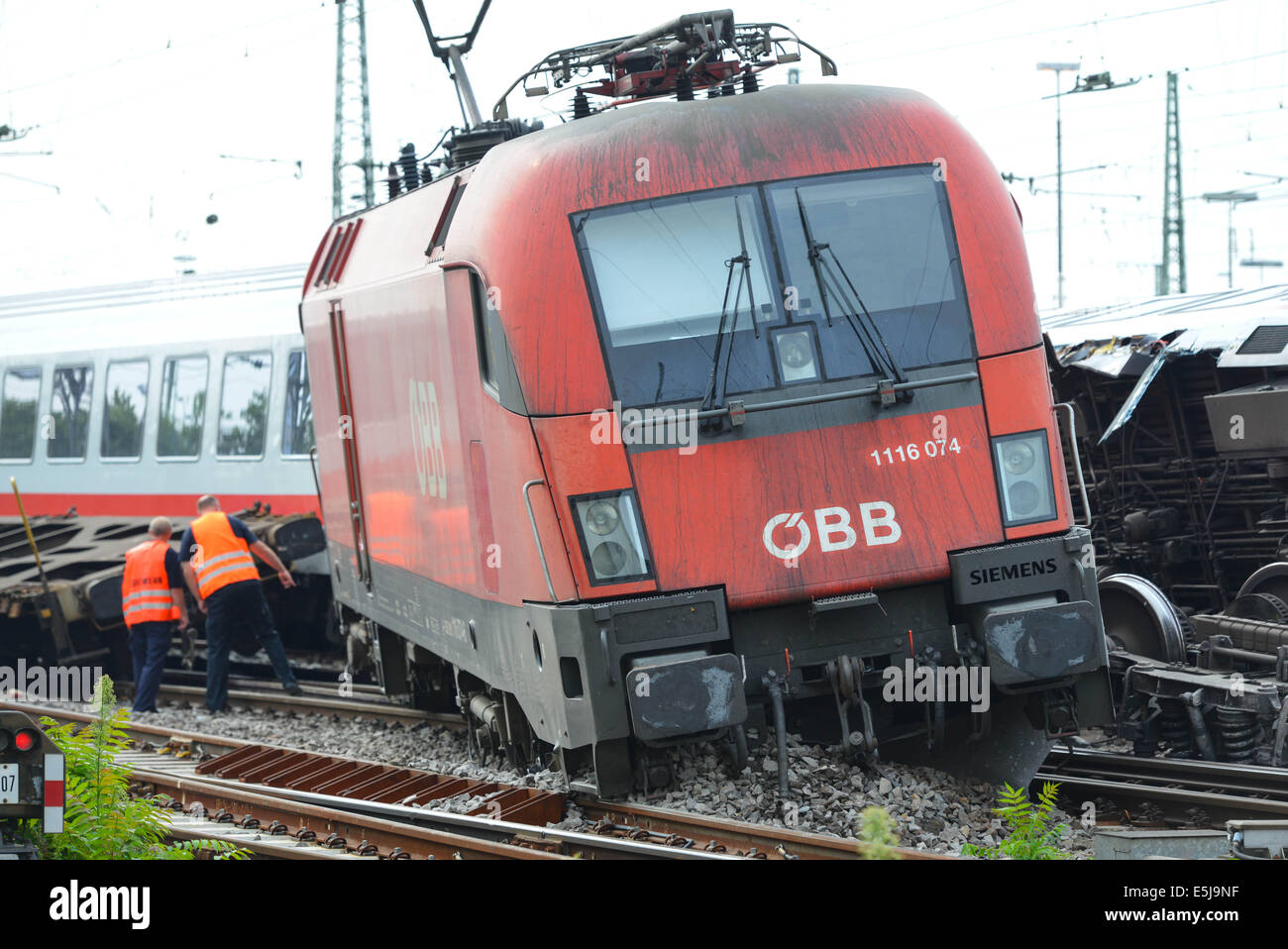 Mannheim, Germany. 02nd Aug, 2014. The site where a Deutsche Bahn ...