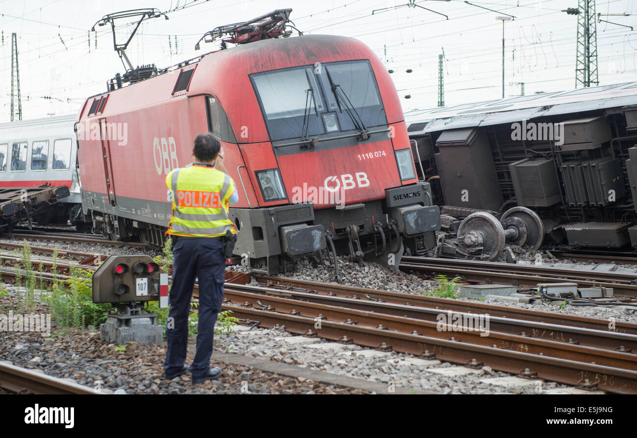 Mannheim, Germany. 02nd Aug, 2014. The site where a Deutsche Bahn ...
