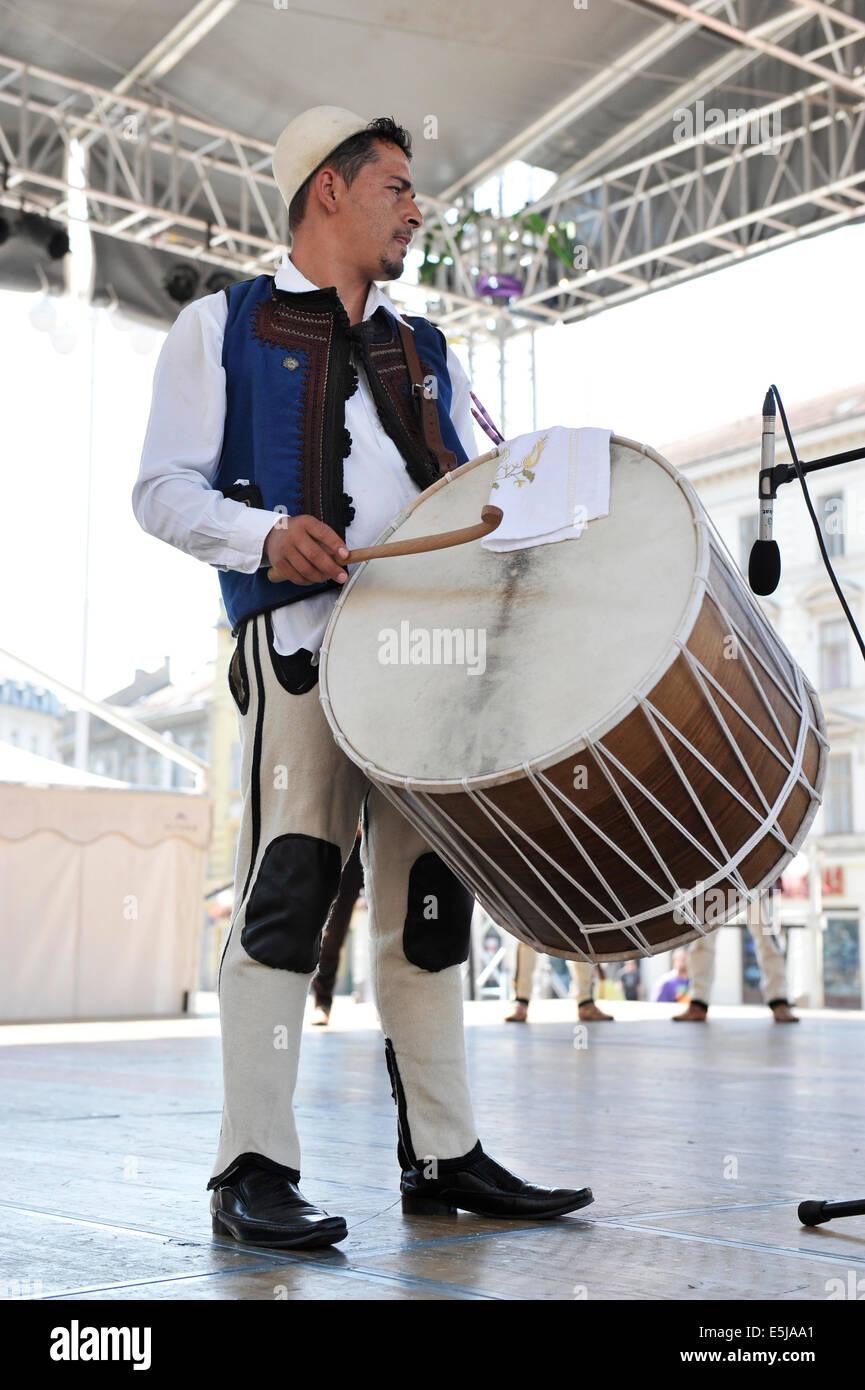 Members of folk group Albanian Culture Society from Cegrane, Macedonia ...