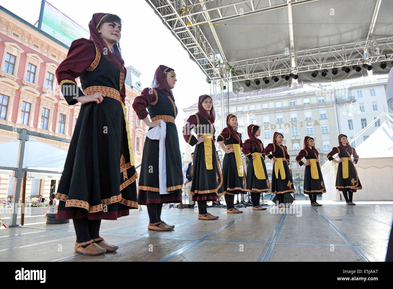 Members of folk group Albanian Culture Society from Cegrane, Macedonia ...