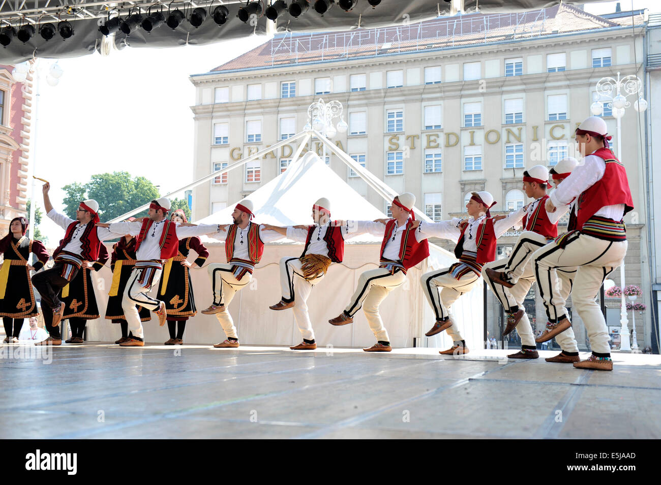 Members of folk group Albanian Culture Society from Cegrane, Macedonia ...