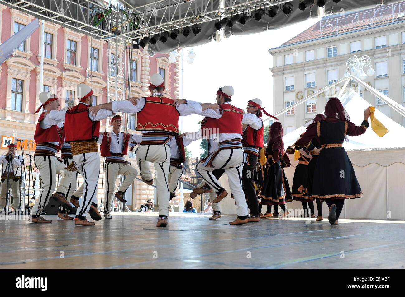 Members of folk group Albanian Culture Society from Cegrane, Macedonia ...