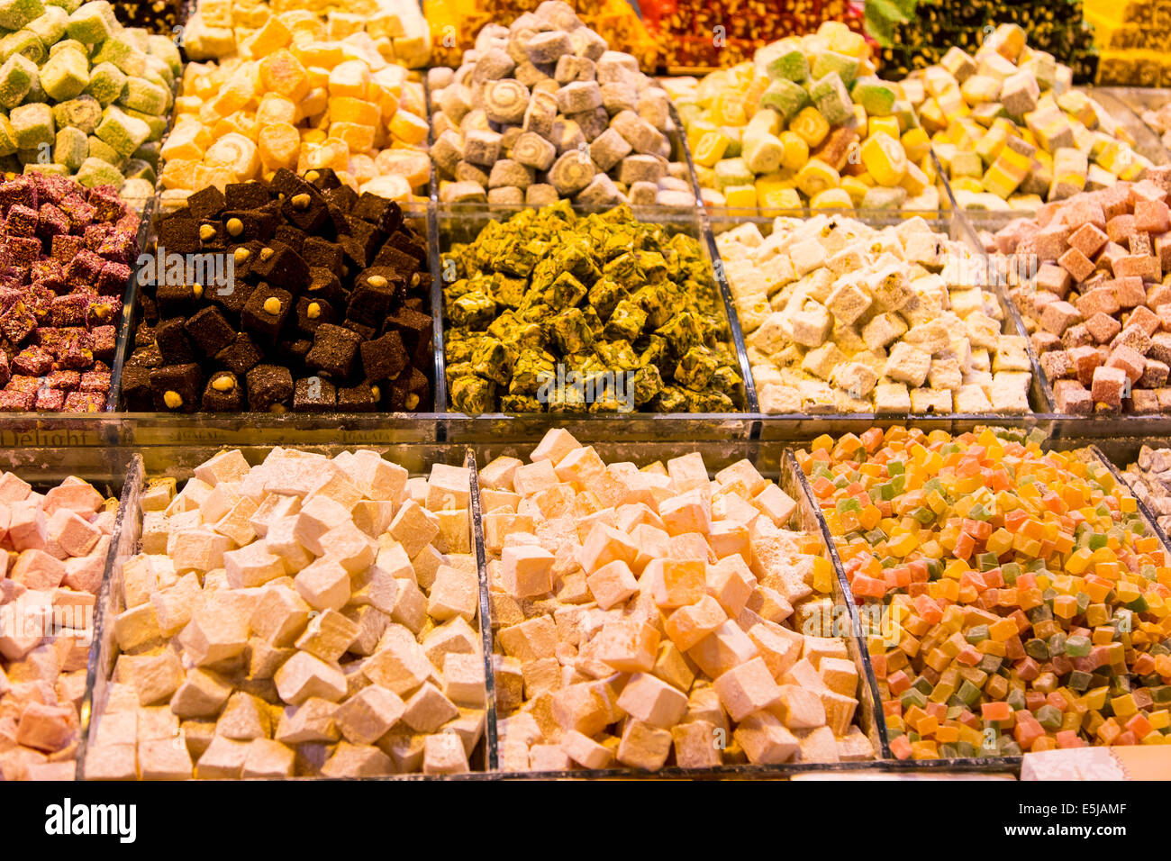 Turkish Delights in Spice Bazaar, Istanbul City Stock Photo - Alamy
