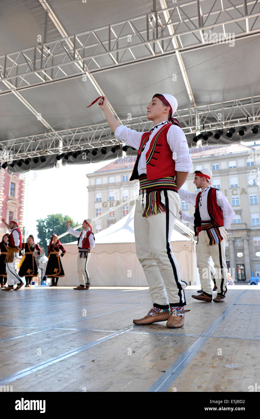 Members of folk group Albanian Culture Society from Cegrane, Macedonia ...