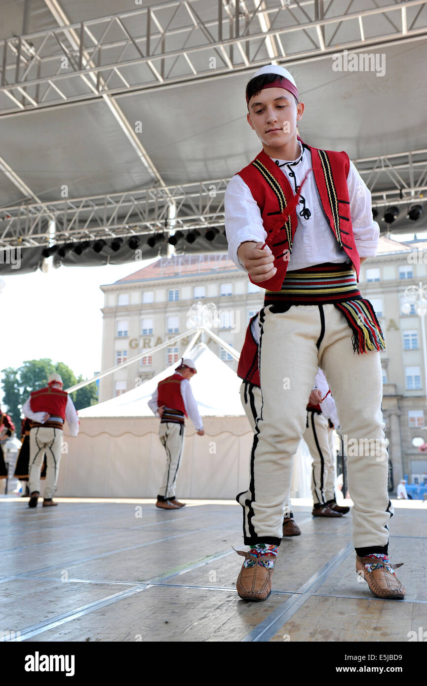 Members of folk group Albanian Culture Society from Cegrane, Macedonia ...