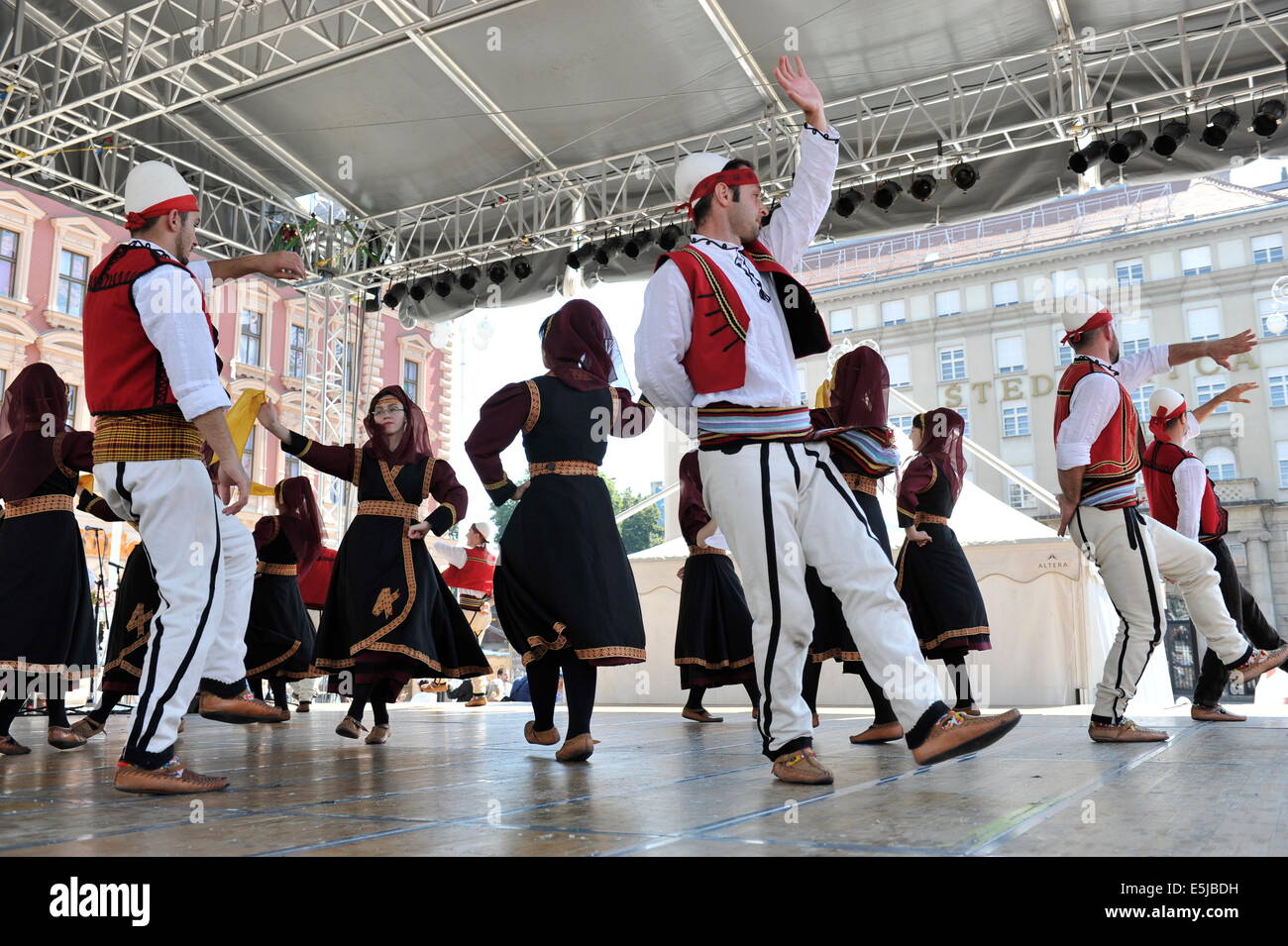 Members of folk group Albanian Culture Society from Cegrane, Macedonia ...
