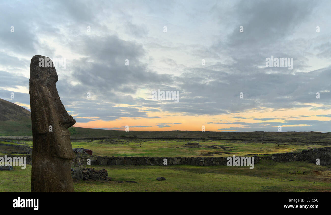Panoramic views of the valley monuments of Easter Island. Latin America ...