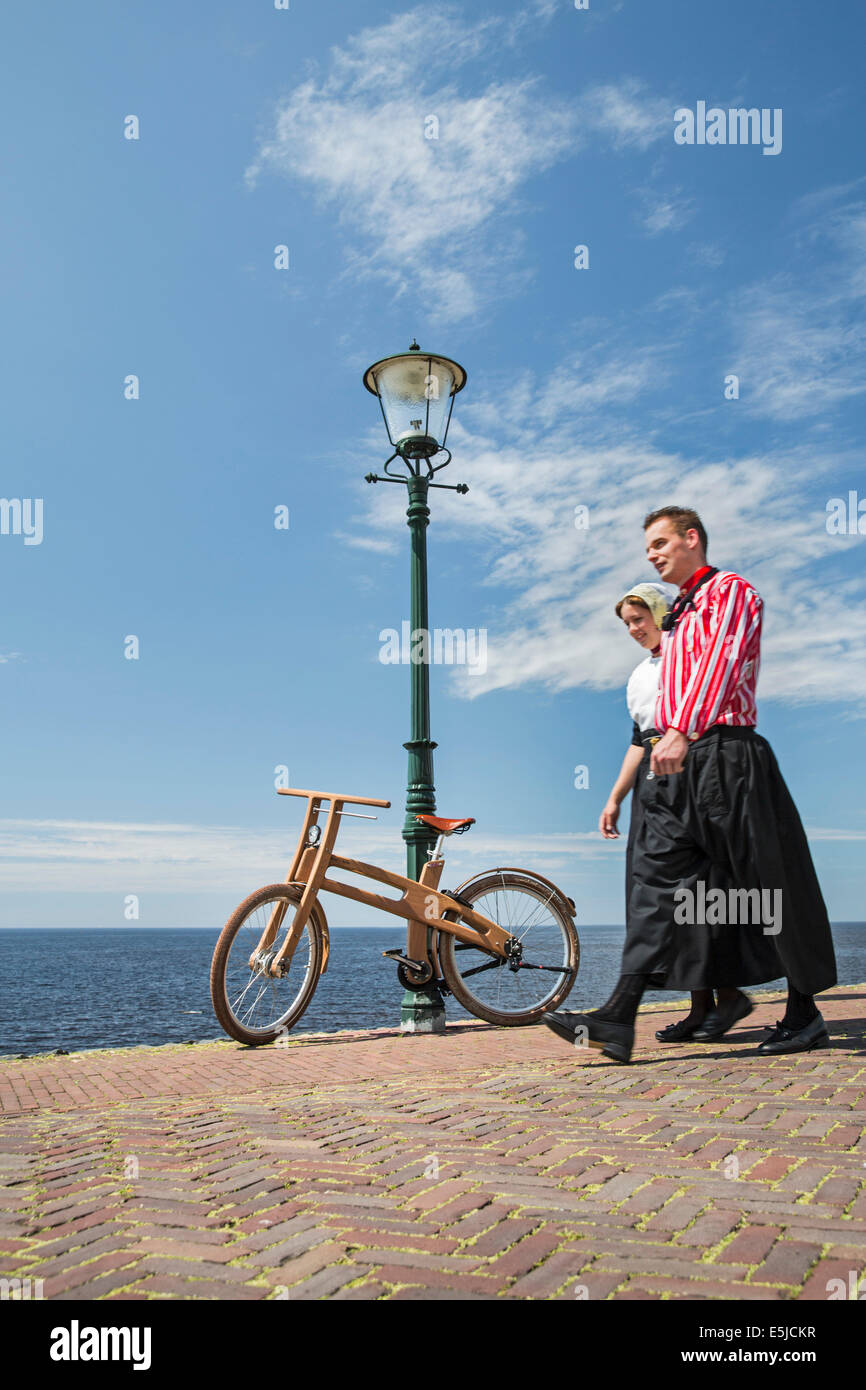 Netherlands, Urk, Bough Bike. The Dutch Design wooden bike, creation of ...