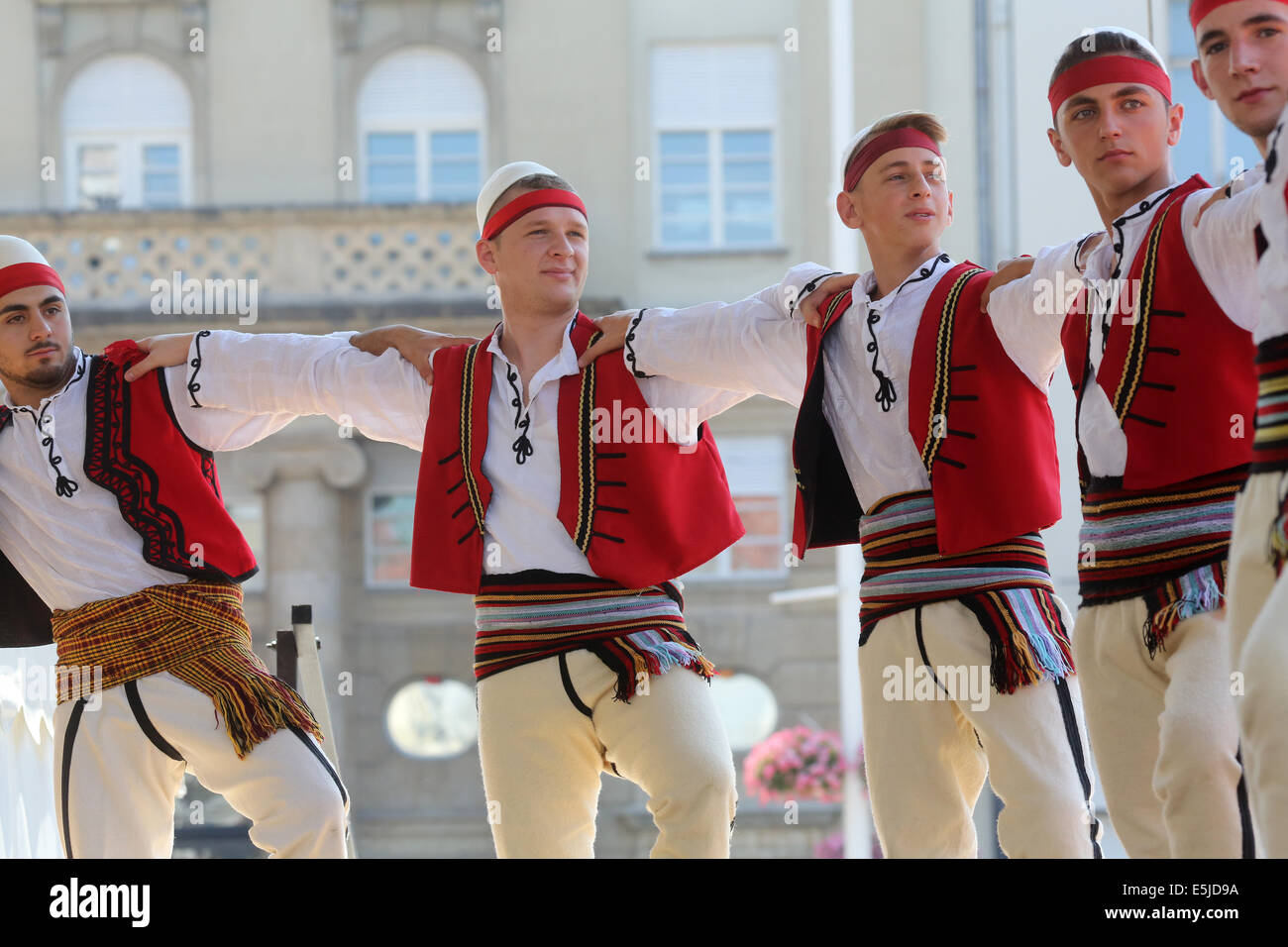 Members of folk group Albanian Culture Society from Cegrane, Macedonia ...