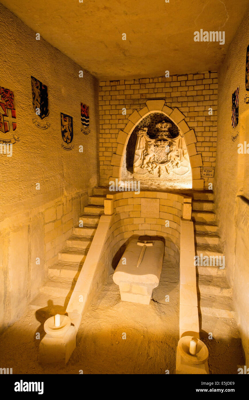 Netherlands, Maastricht, Caves of Sint Pietersberg. Marlstone quarrie ...