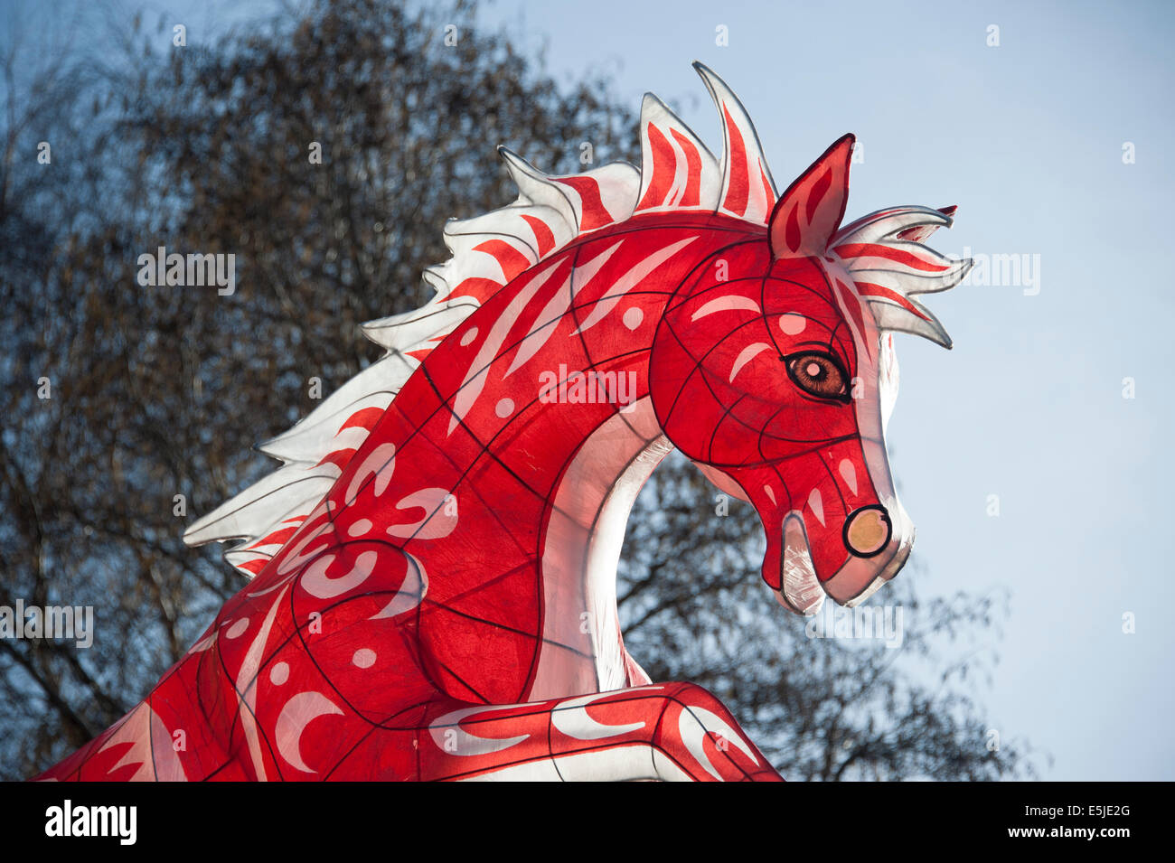 Paper translucent Rampant Horse red Art Sculpture Stock Photo - Alamy