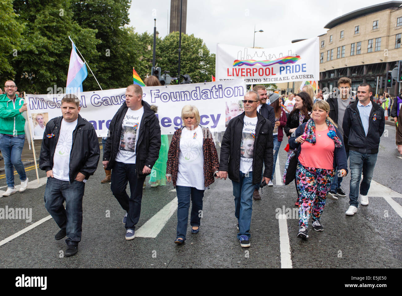 Liverpool, UK. 2nd Aug, 2014. The family of murdered teen Michael ...