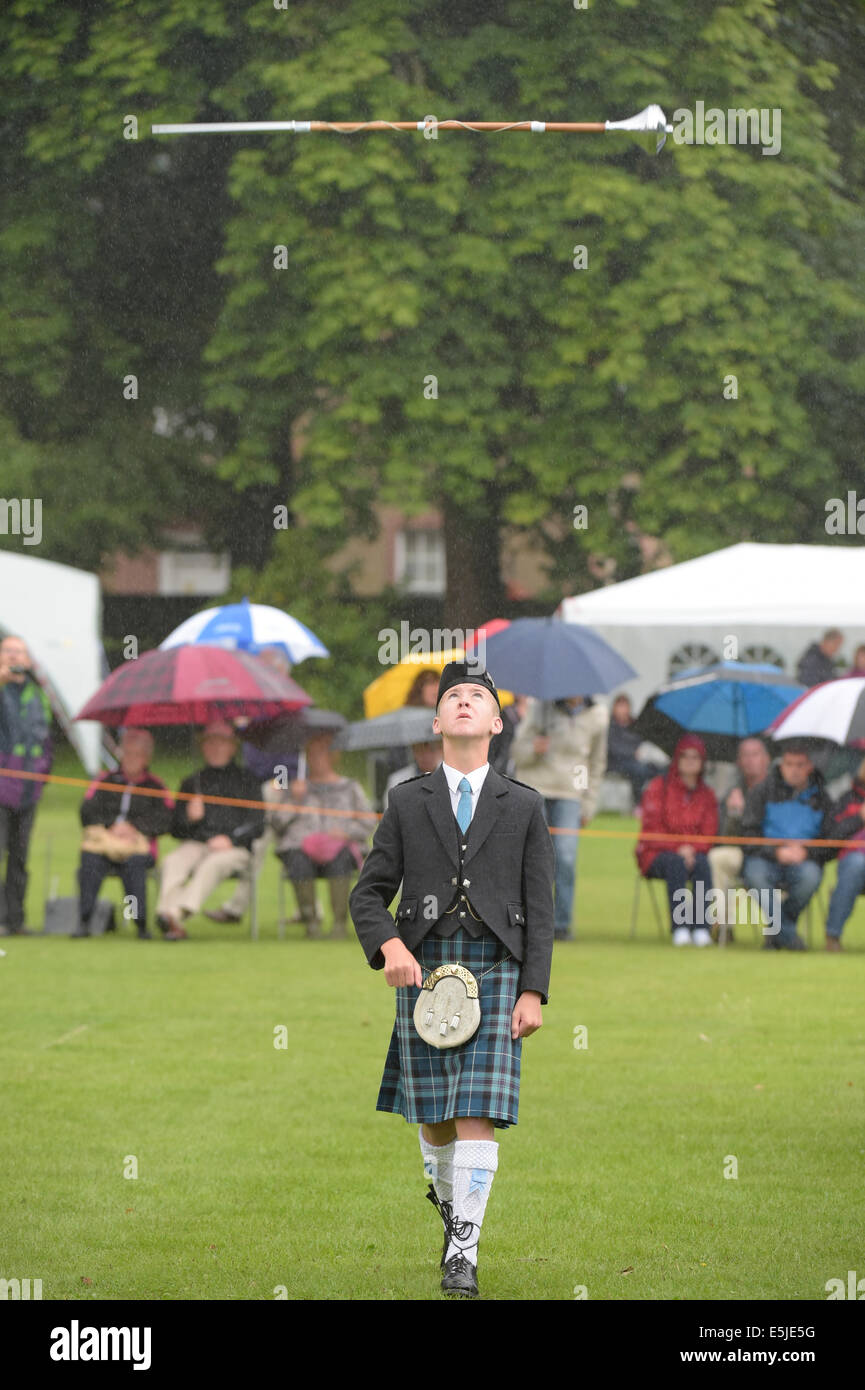 Melrose, UK. 02 Aug 2014. Melrose Pipe Band C/Ships Gibb Fraser from ...