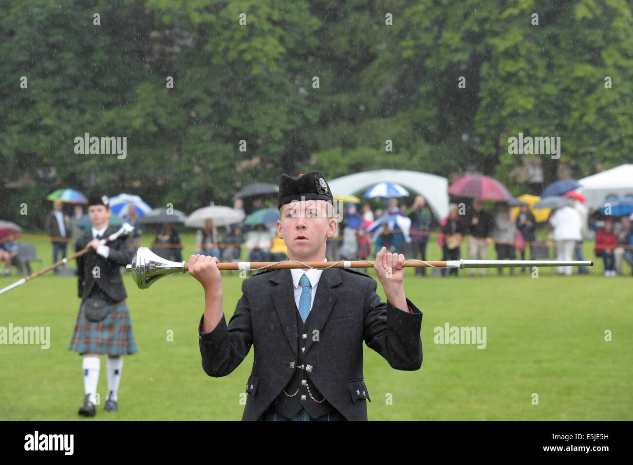 Melrose, UK. 02 Aug 2014. Melrose Pipe Band C/Ships Gibb Fraser from ...