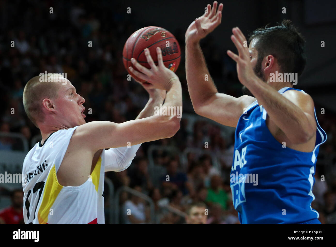 Bamberg, Germany. 02nd Aug, 2014. Germany's Robin Benzing and Israel's ...