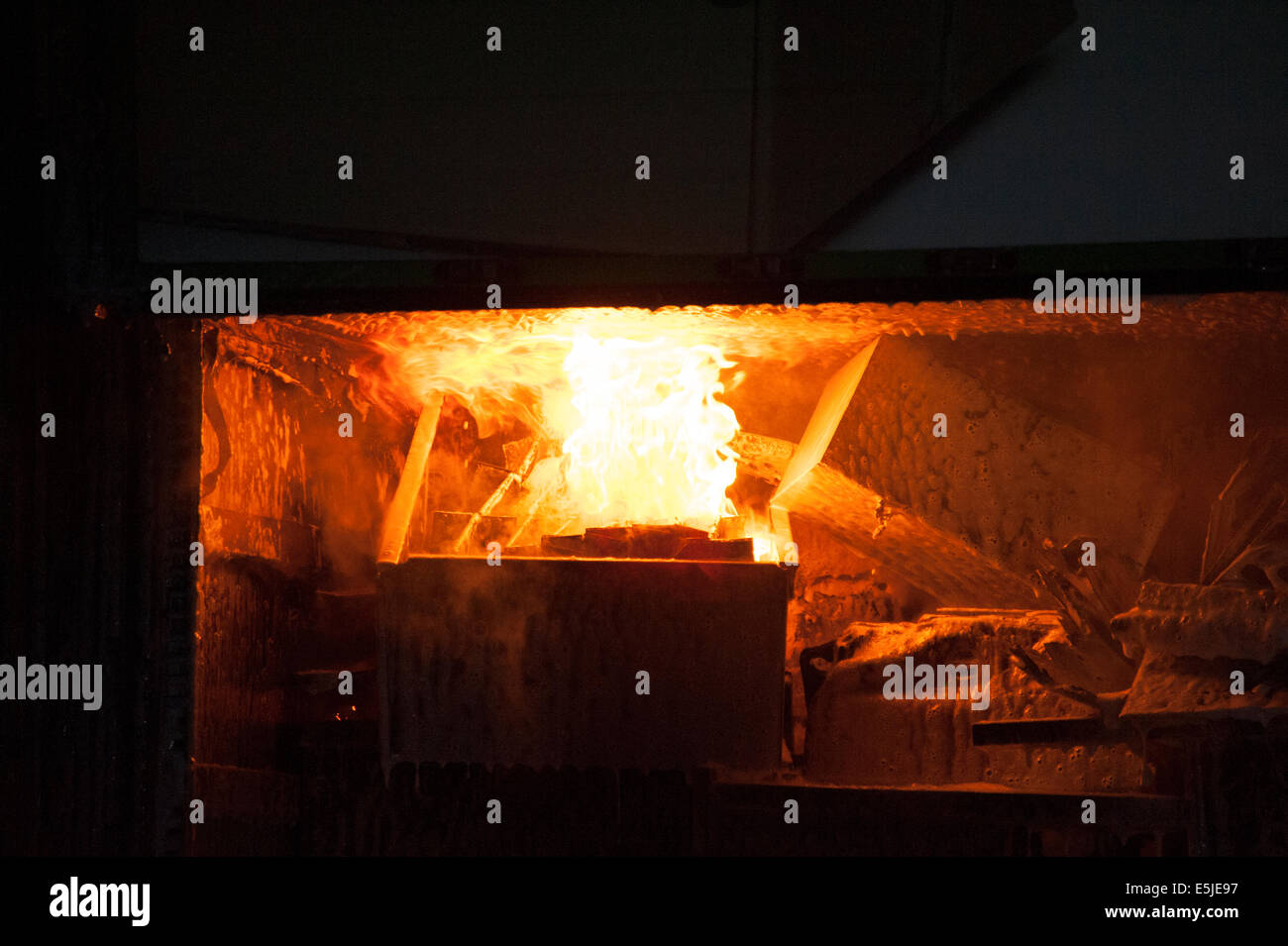 House Kitchen Flames Hot Cupboard on Fire Rescue Stock Photo - Alamy