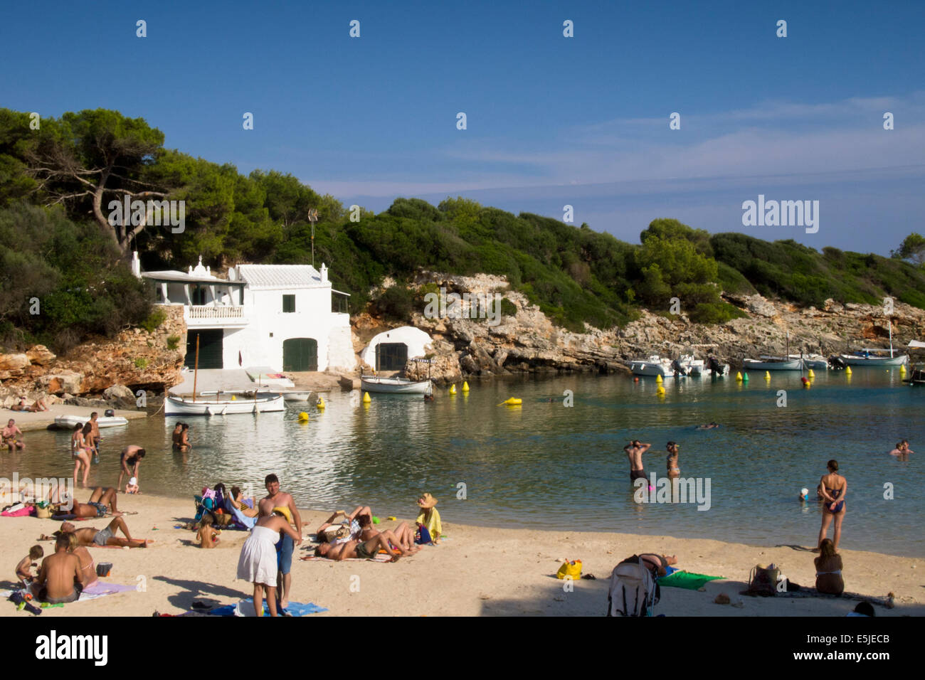 Popular little beach cove of Binisafua on south east coast of the ...