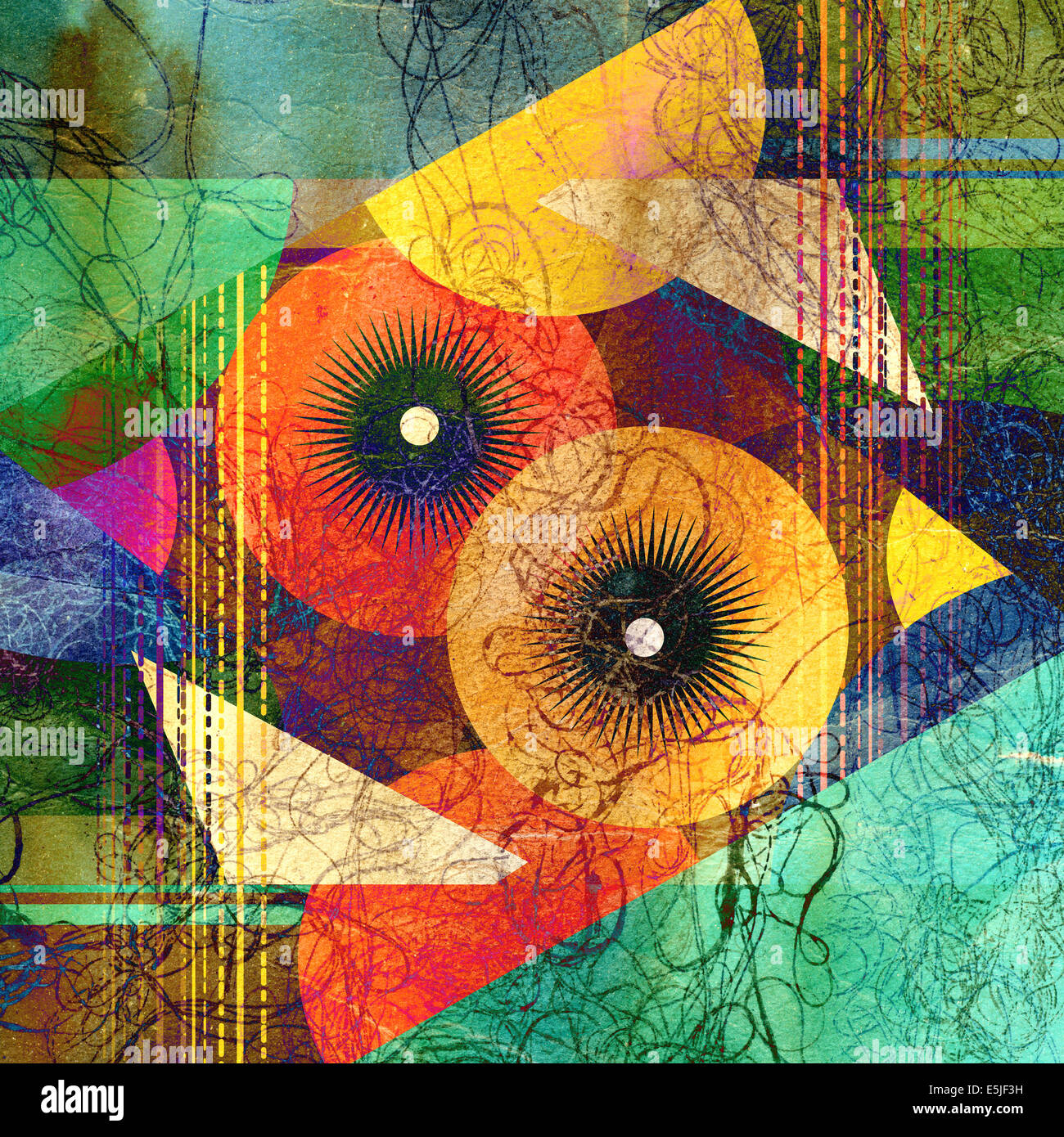 bright geometric abstract background with different elements Stock ...